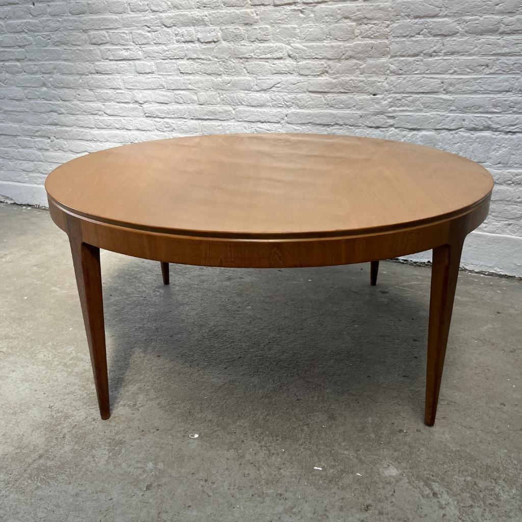 Bekijk Midcentury Salontafel Rond Hout op Reliving