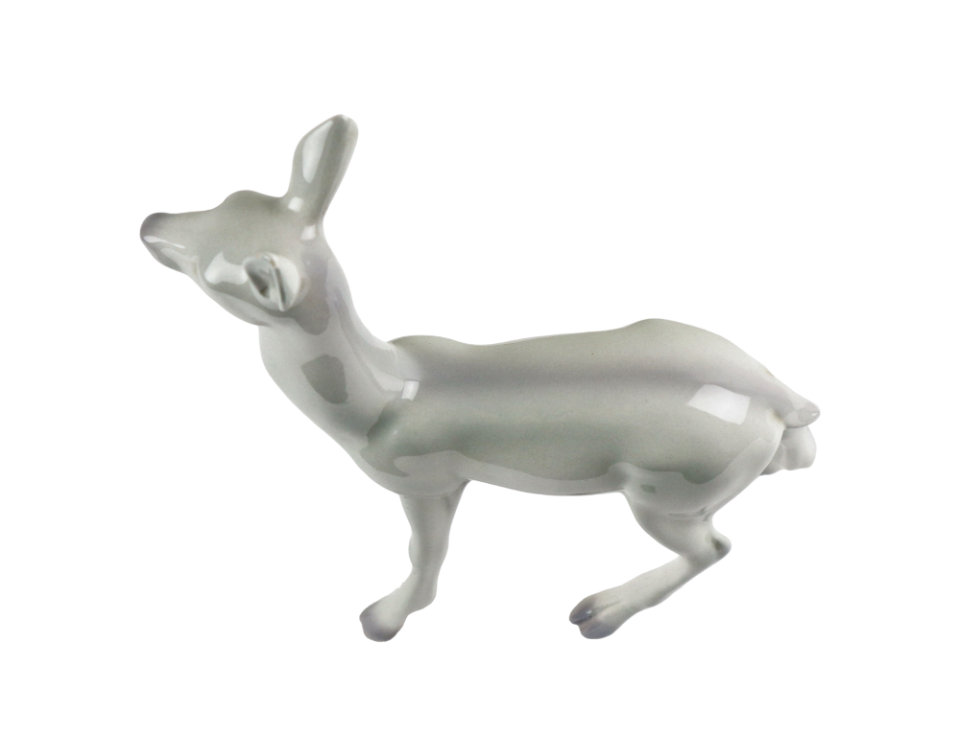 Bekijk Hert Hinde Beeld Sculptuur Wit Grijs Porselein Keramiek 33Cm op ...