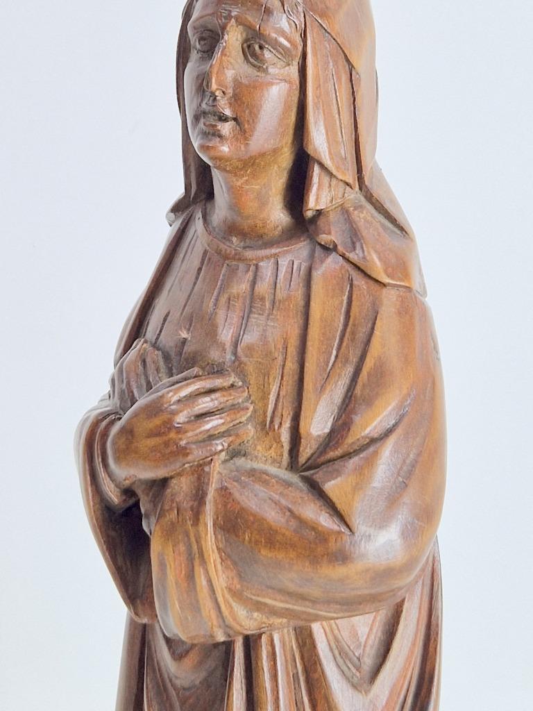 Bekijk Antiek Maria Beeld Hout Handgemaakt Beeldje Authentiek op Reliving 🤩