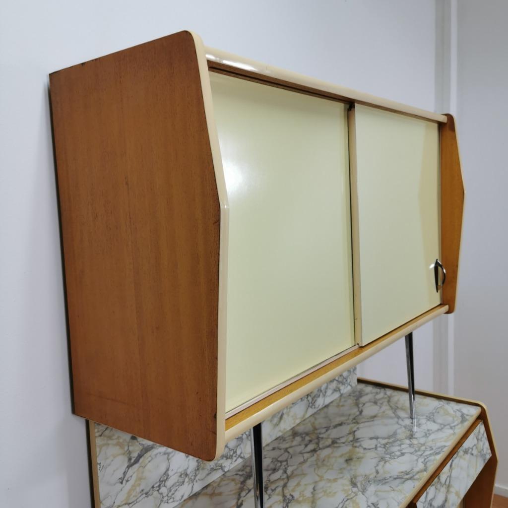 Bekijk Vintage Mid Century Keukenkast, Buffetkast, Wandkast 121501 op ...