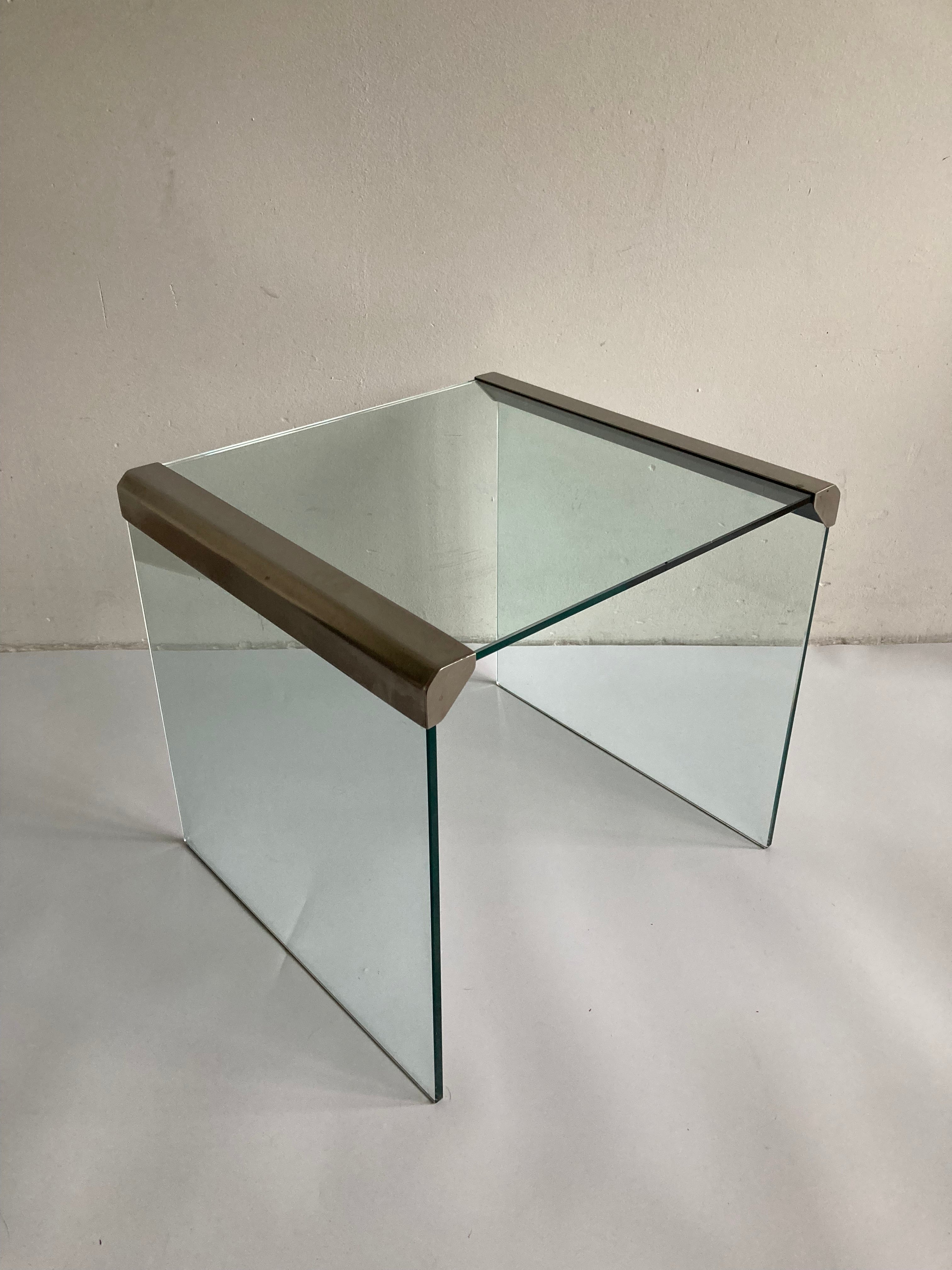 Gallotti & Radice Bijzettafel Roestvrijstaal Transparent bij Reliving