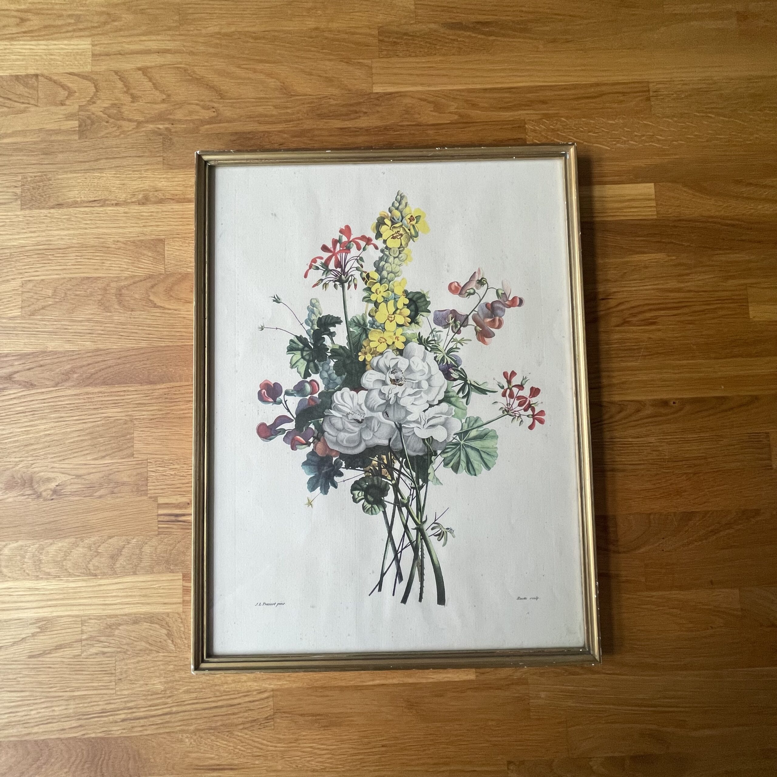 Bekijk Vintage Prent In Lijst Boeket op Reliving 🤩