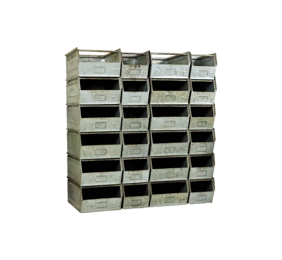 Bekijk Modulair Meubel Industrieel Vakjes Kast Metaal Tmt Bakken 120Cm ...