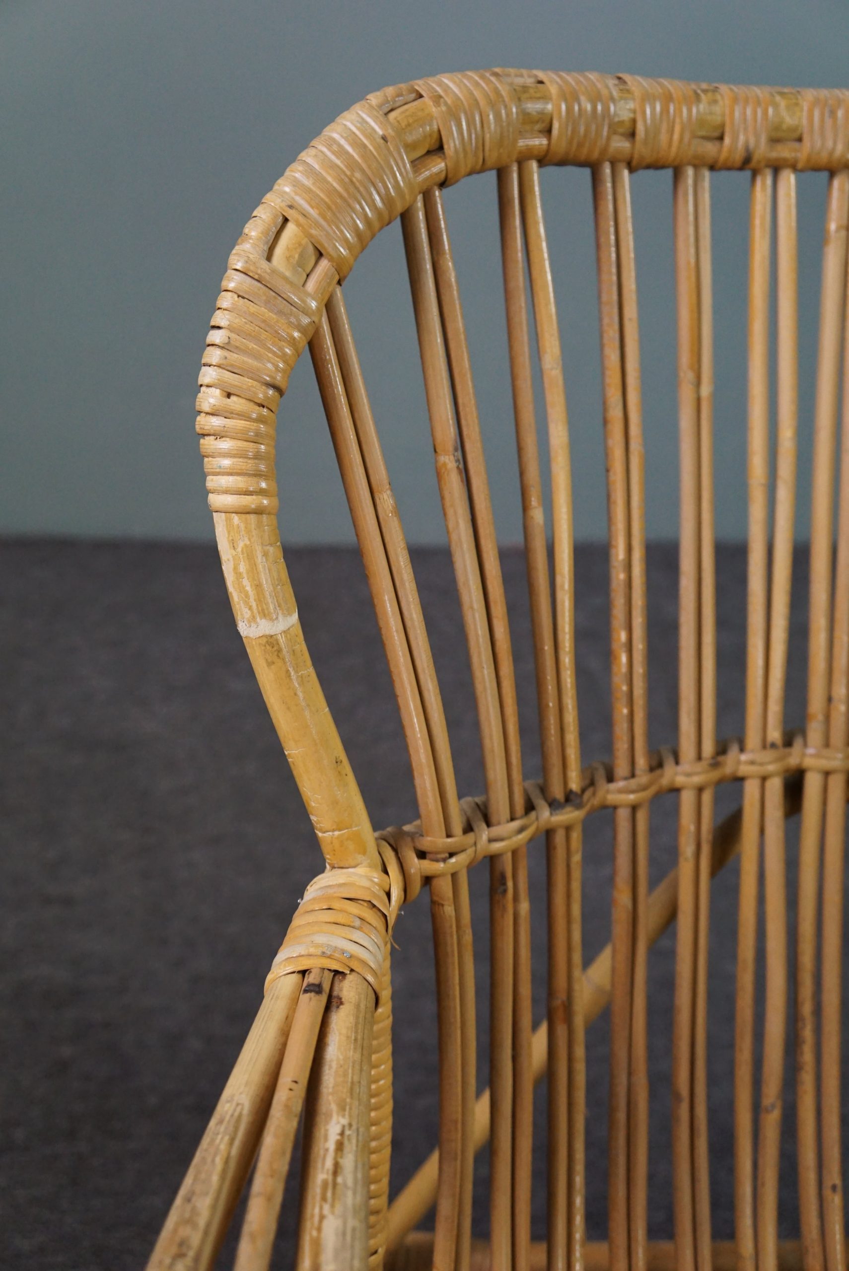 Bekijk Set Van Twee Rotan Dutch Design Belse 8 Fauteuils, 1950 op Reliving