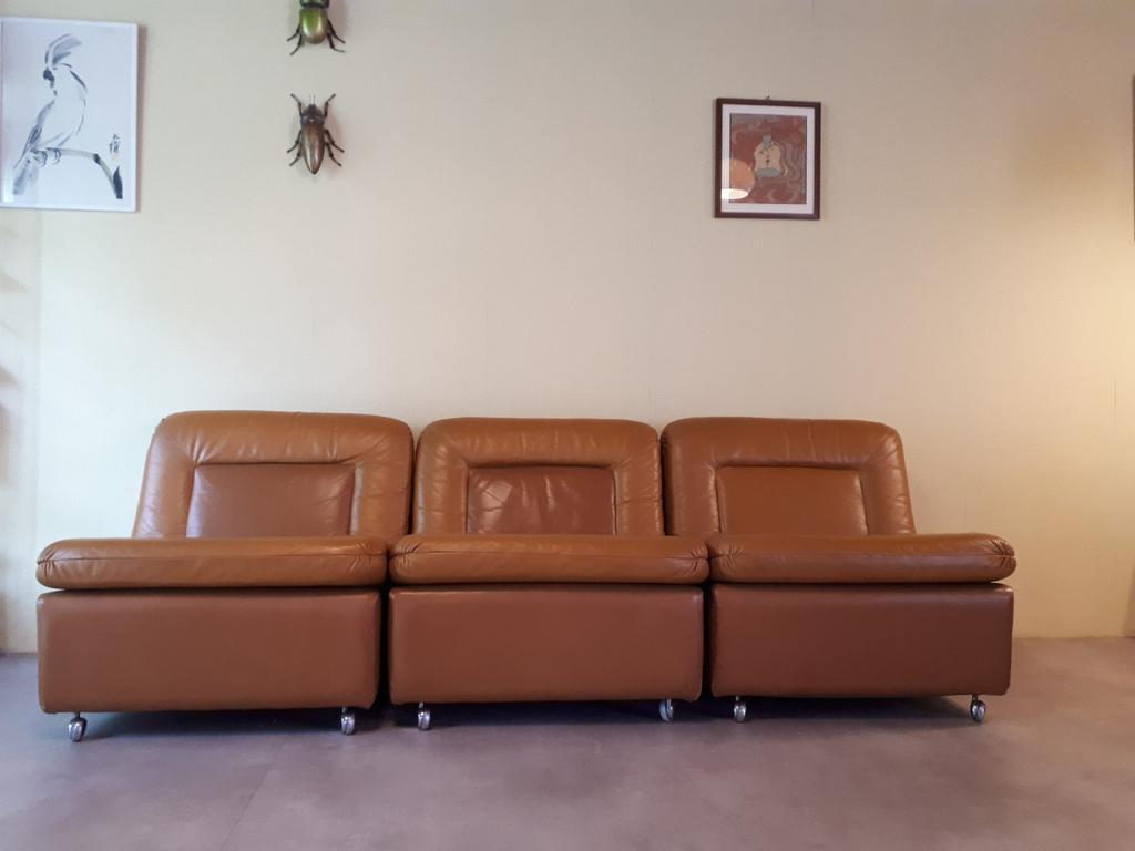 Bekijk * 70'S Leren Modulaire 3 Zits Bank Retro Bank Elementen Bank op ...