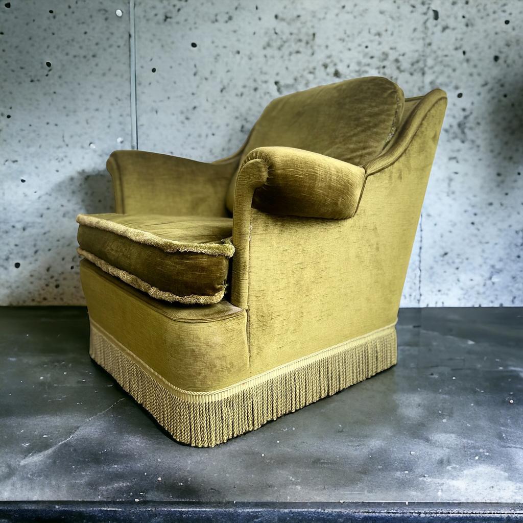 Bekijk Vintage Mosgroene Eenzit / Fauteuil /Zetel op Reliving 🤩