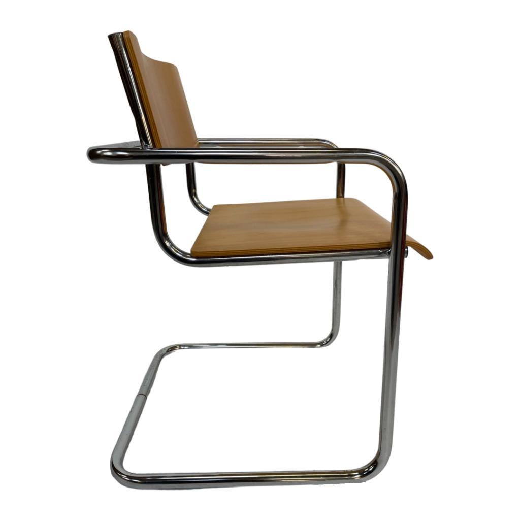 Bekijk Vintage Set Van Vier Buisframe Stoelen Hout Jaren 80 Design ...