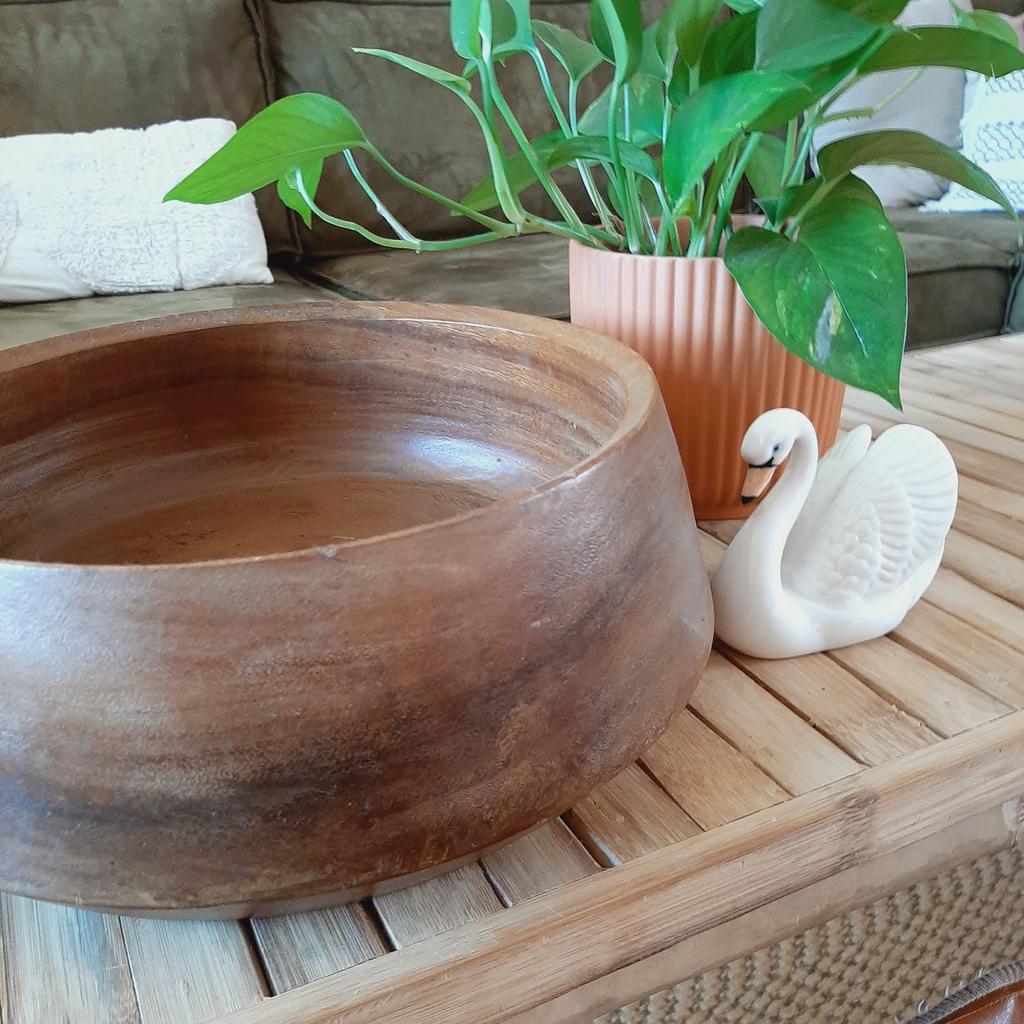 Bekijk Grote Houten Schaal Mango Hout? Fruitschaal op Reliving
