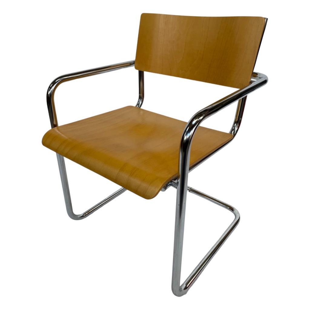 Bekijk Vintage Set Van Vier Buisframe Stoelen Hout Jaren 80 Design ...