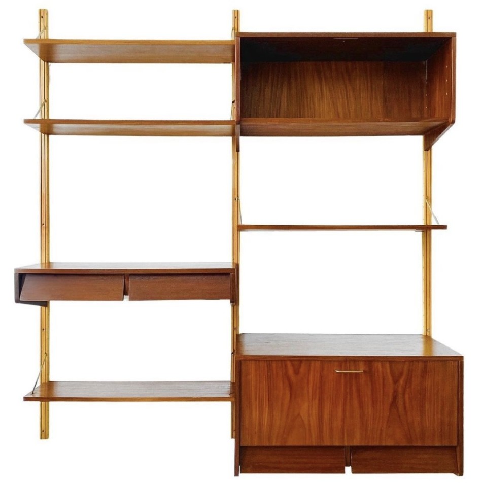 Bekijk Mid-Century Deens Design Wandmeubel Vintage Teak Wandsysteem ...