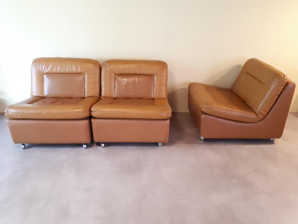Bekijk * 70'S Leren Modulaire 3 Zits Bank Retro Bank Elementen Bank op ...