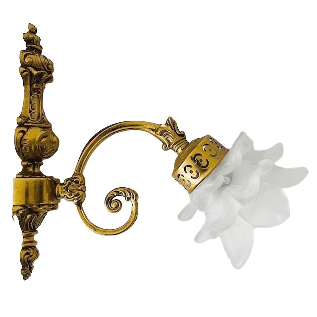 Vintage Wandlamp Messing Brass-coloured bij Reliving