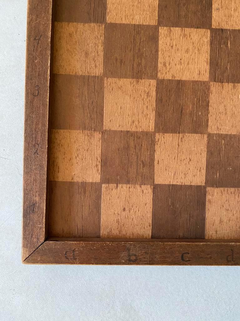 Bekijk Vintage Set Houten Schaakbord Dambord Antiek op Reliving