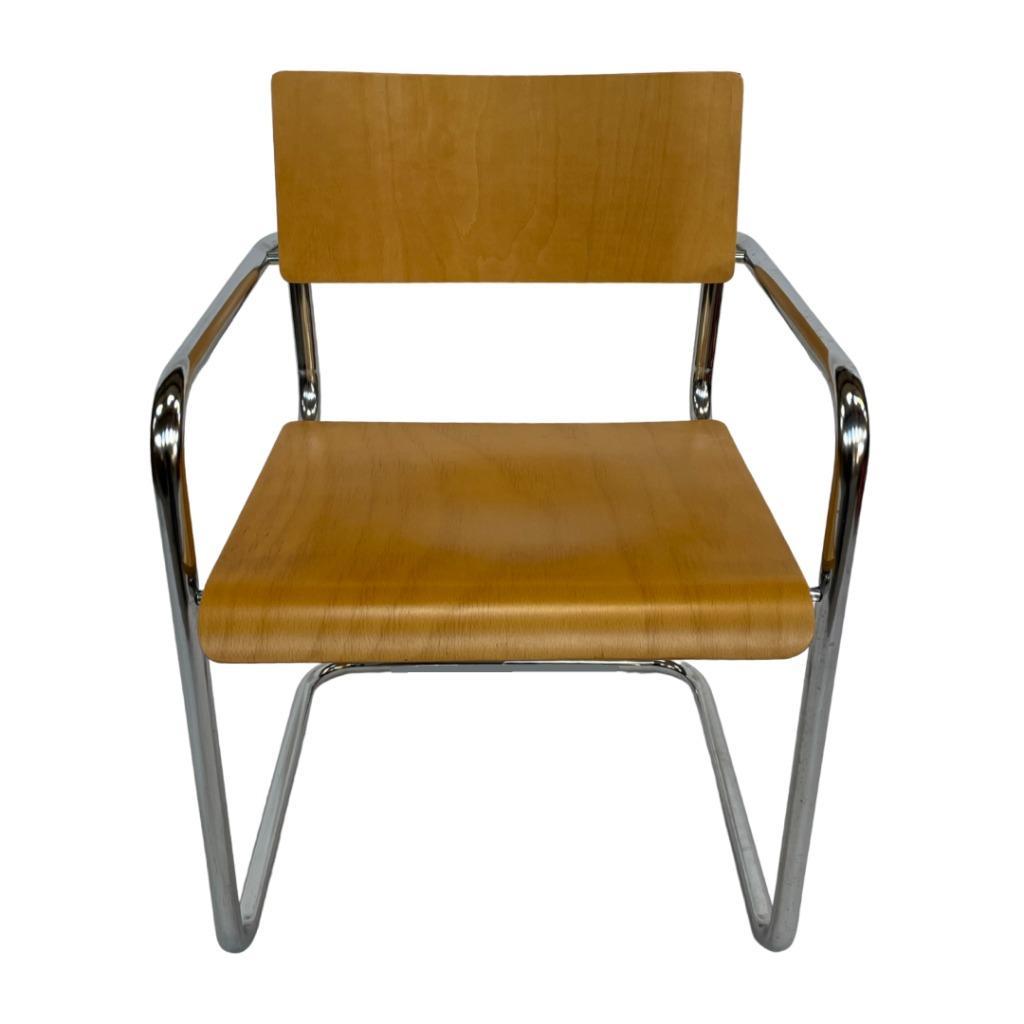 Bekijk Vintage Set Van Vier Buisframe Stoelen Hout Jaren 80 Design ...