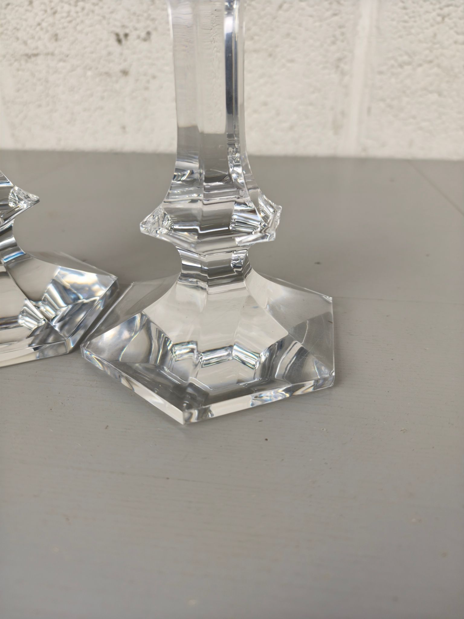 Val Saint Lambert Kandelaar Kristal Transparent bij Reliving