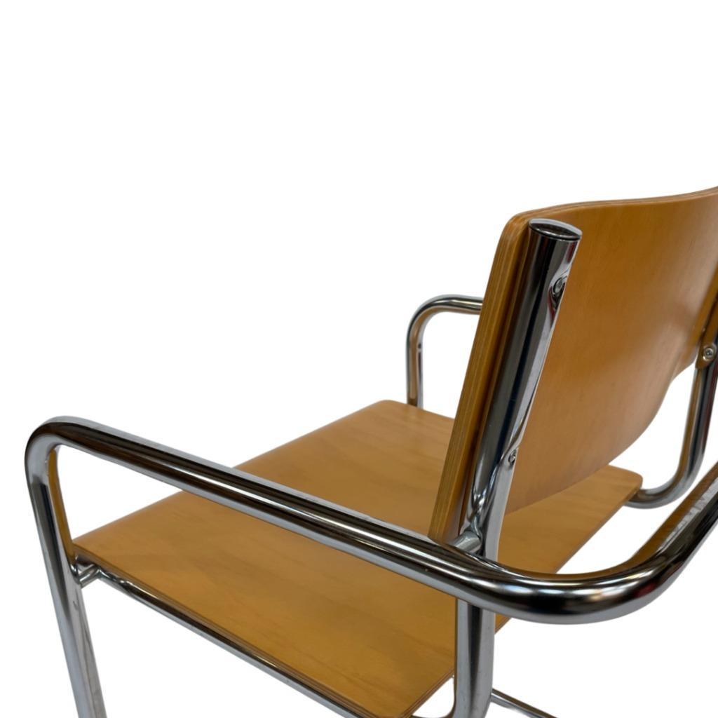 Bekijk Vintage Set Van Vier Buisframe Stoelen Hout Jaren 80 Design ...