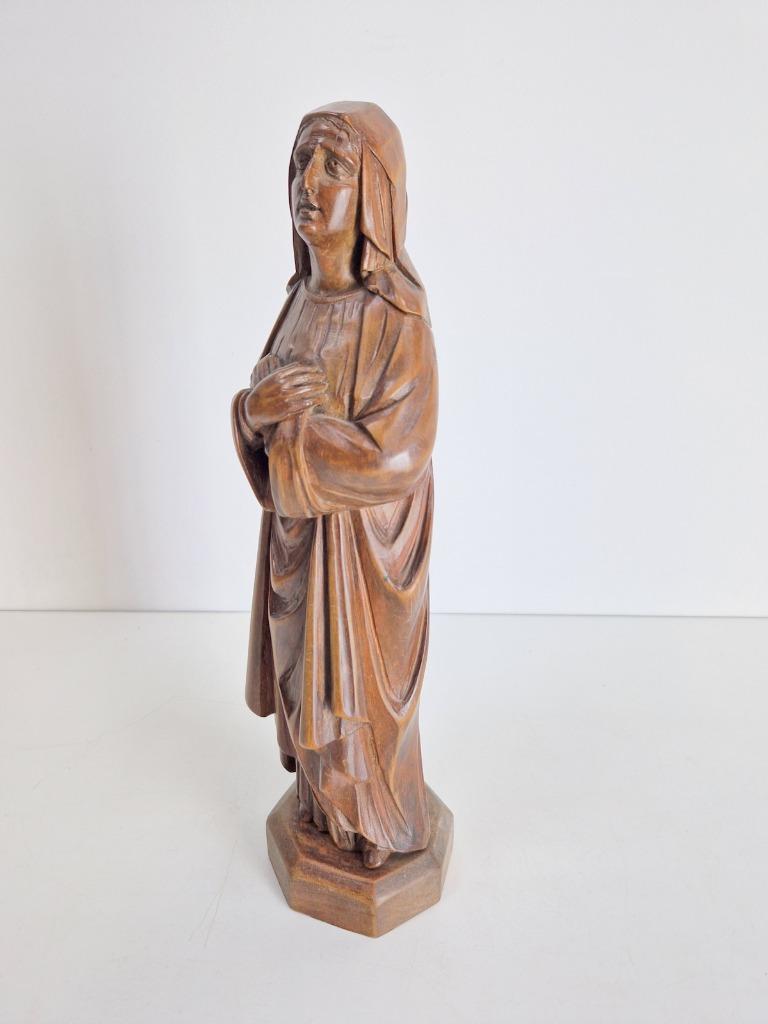 Bekijk Antiek Maria Beeld Hout Handgemaakt Beeldje Authentiek op Reliving 🤩