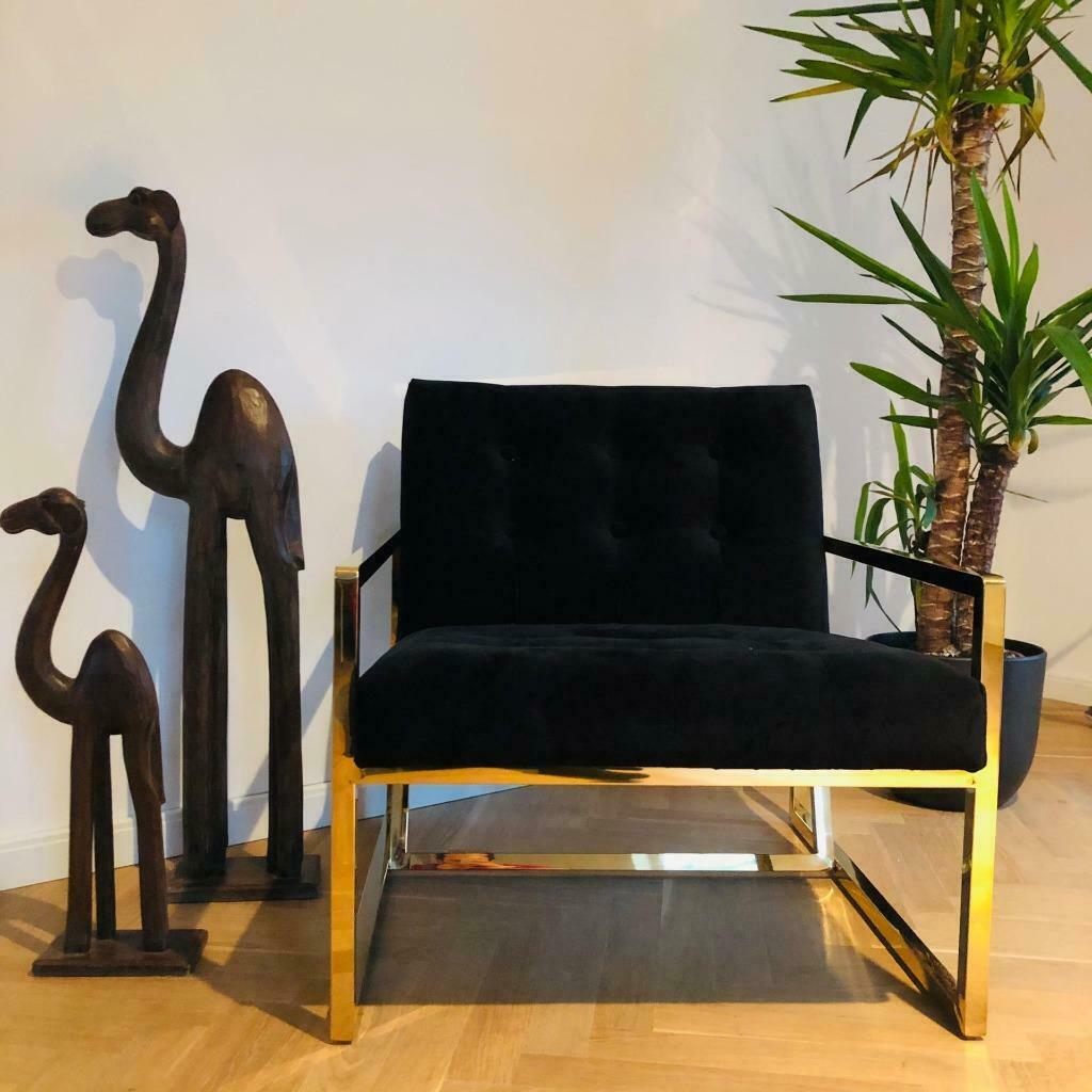 Bekijk Velvet & Gouden Eenzit / Zetel / Fauteuil op Reliving