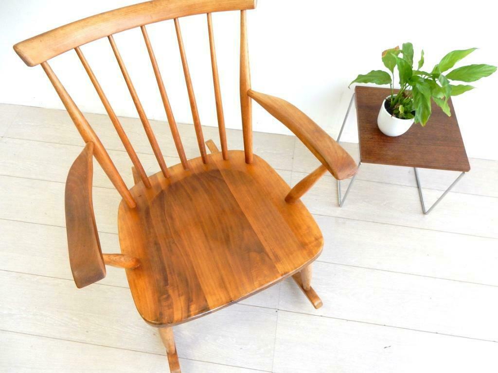 Bekijk Vintage Retro Stoel Spijlenstoel Fauteuil Schommelstoel 60S op ...