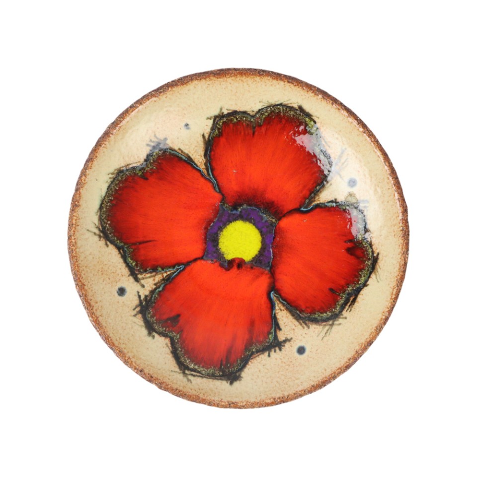 Bekijk Jan Van Erp Aardewerk Xl Schaal Vintage Keramiek Rood Bloem ...