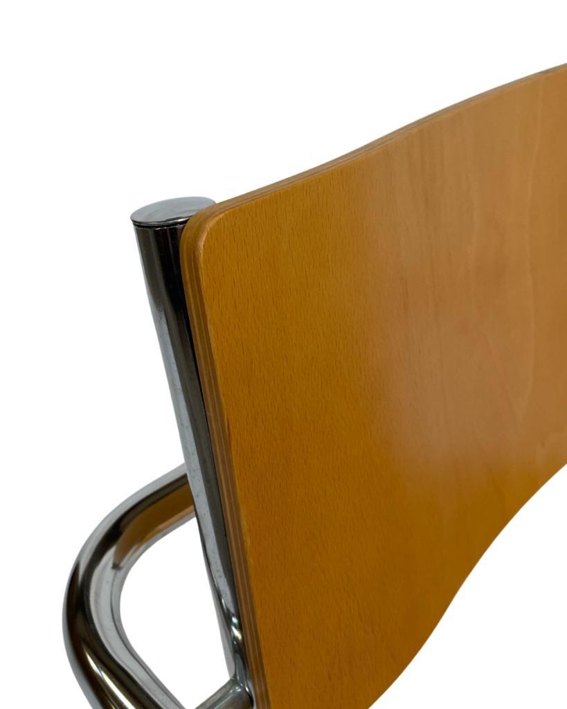 Bekijk Vintage Set Van Vier Buisframe Stoelen Hout Jaren 80 Design ...