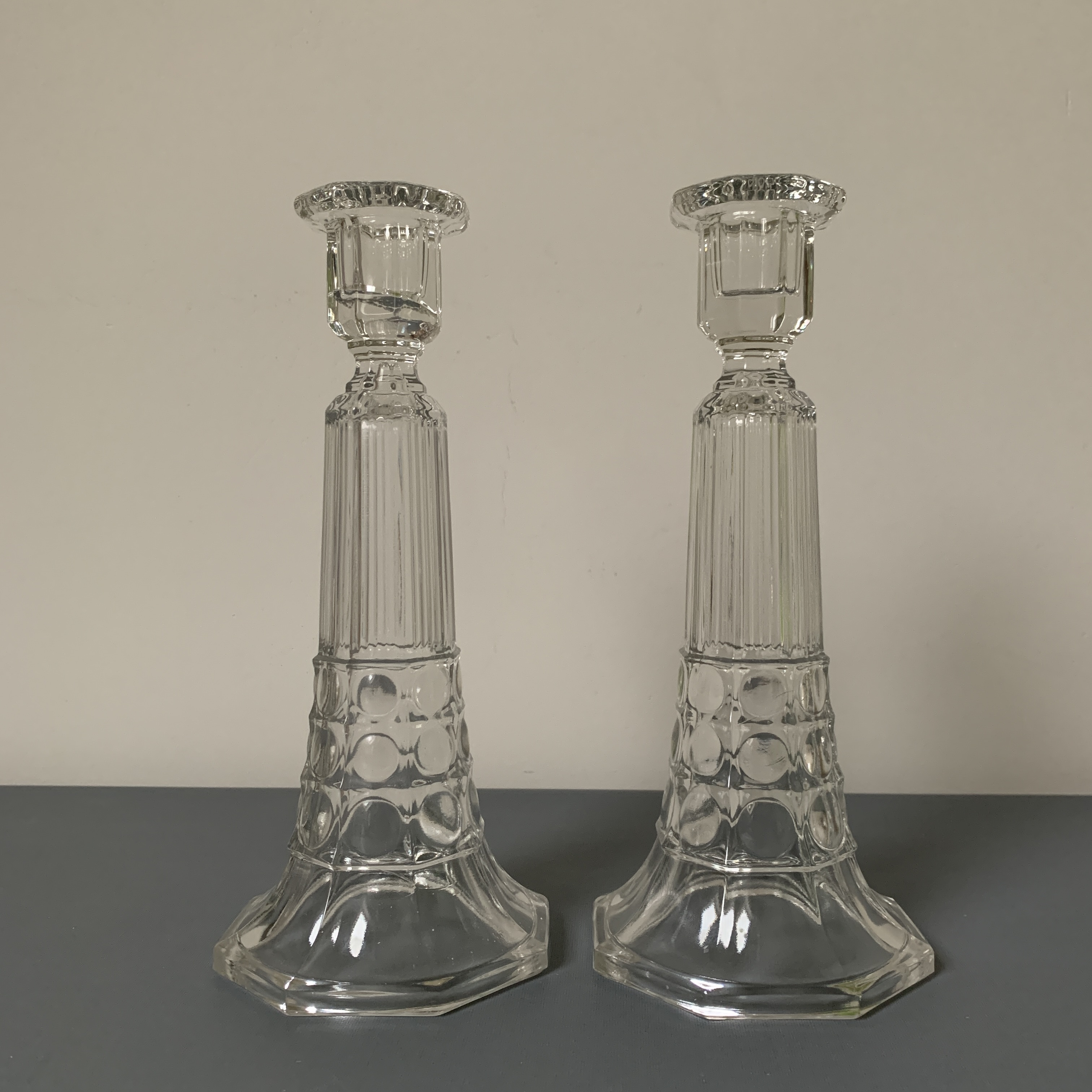 Val Saint Lambert Kandelaar Glass White bij Reliving